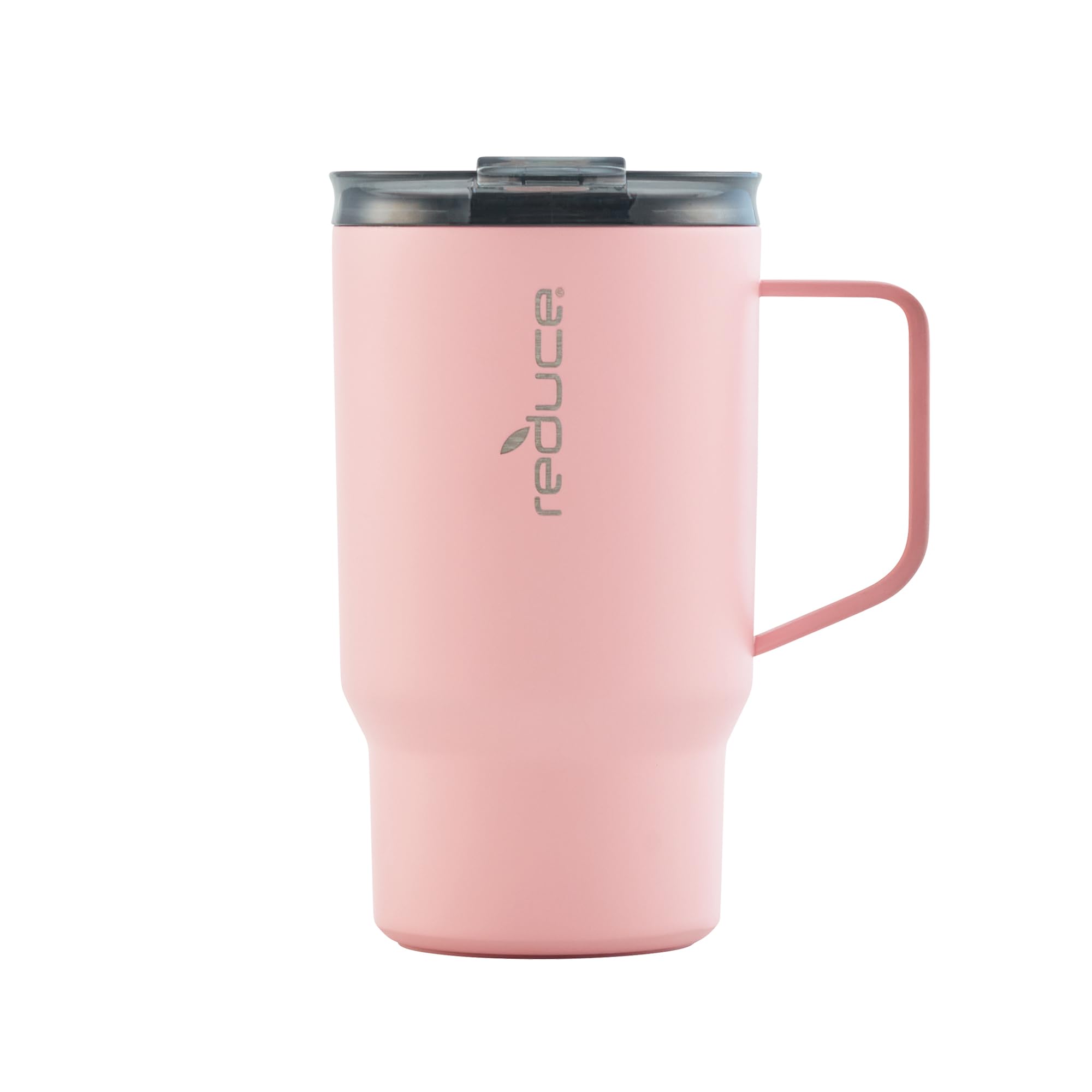 REDUCE Hot1 18 oz Hot1 Stainless Steel Insulated Mug with Temperature Adjusting Lid - Dual-Wall Vacuum, Cupholder Friendly - Keeps Drinks Hot for 6 Hours - Ideal for Coffee, Tea & Other - Pink Salt