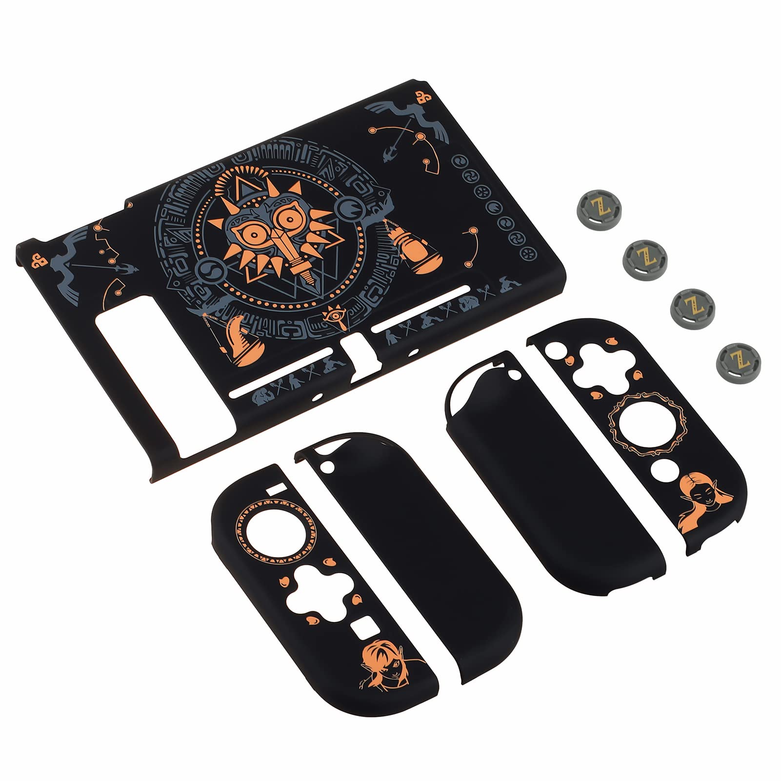 ITONGGUYUKI Dockable Protective Case Compatible with Switch, Hard Shell Case cover for Switch and Joy-Con Controllers with 4 Thumb Grips,zelda tears of the kingdom switch Carrying Case