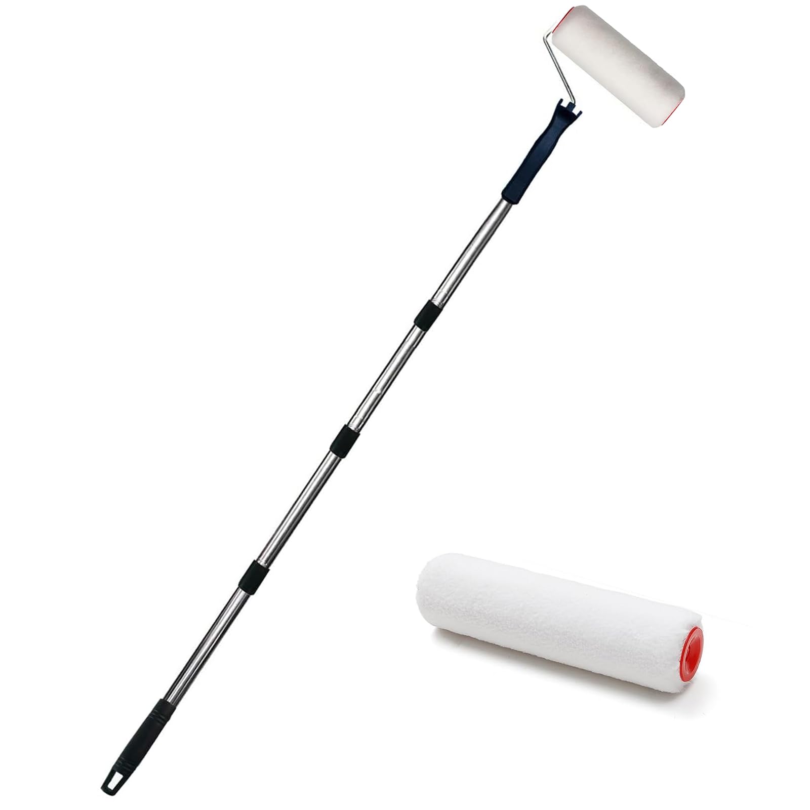Paint Roller,6 FT Brush kit Multi-Function Paint Roller kit with House Paint Roller Brush Stainless Steel Pole, Deck Stain Brush, Mural Brush for Decking Paints, with 2 Paint Roller Covers