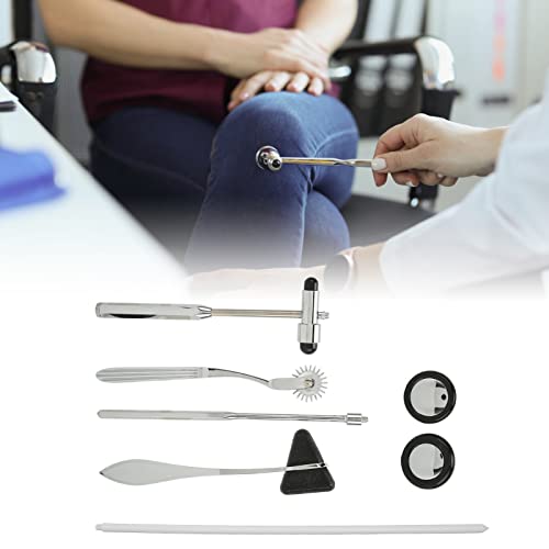 Percussion Hammer Set, Rugged Rolling Design Comfortable Grip Stainless Steel Stethoscope Hammer Kit for Bedroom