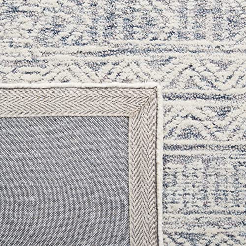 Safavieh Abstract Collection Area Rug - 8' x 10', Grey & Ivory, Handmade Wool, Ideal for High Traffic Areas in Living Room, Bedroom (ABT225F)