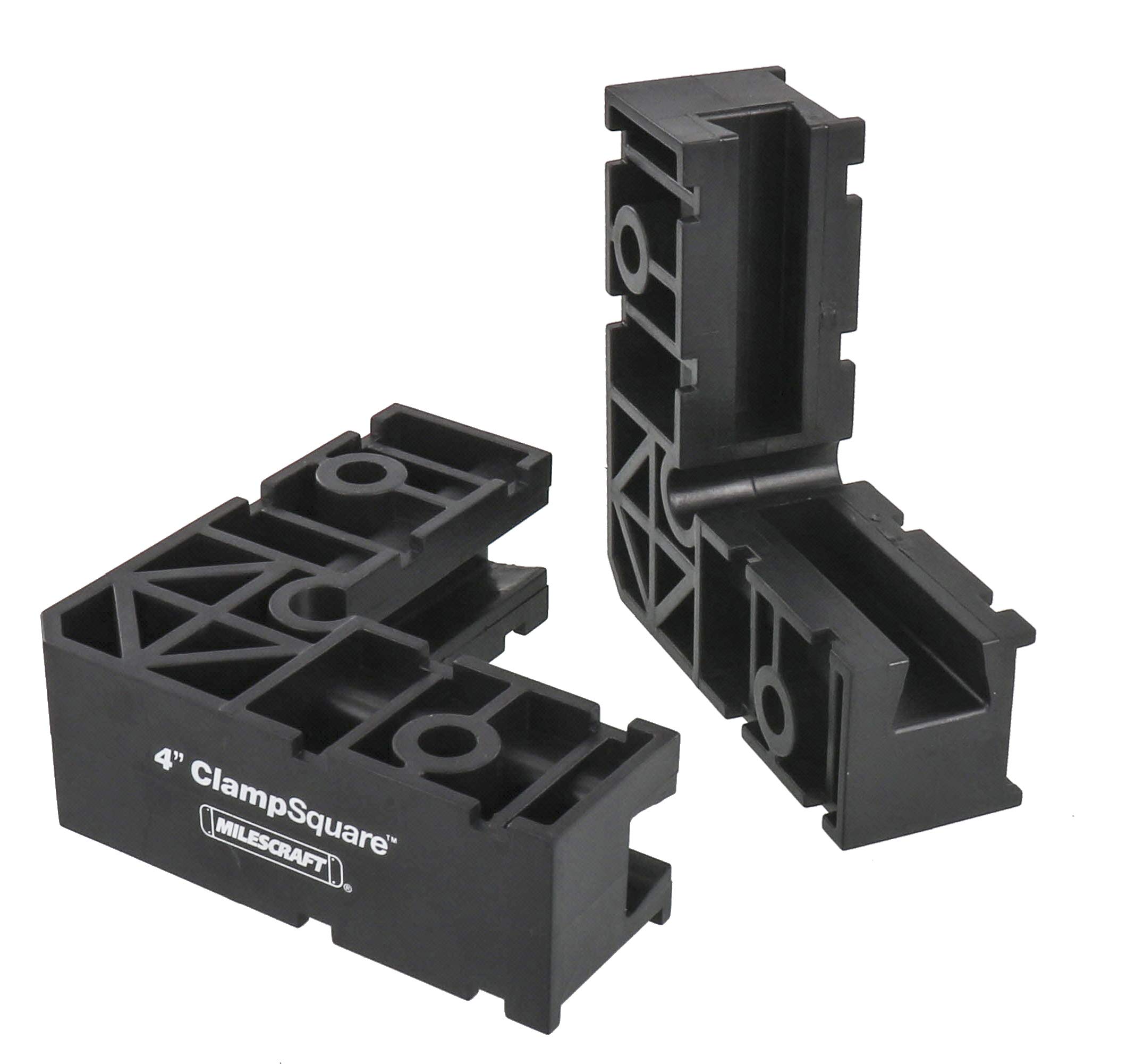 Milescraft 7209 Universal Fence Clamp 4-Pack - For Mitre Saws, Router Tables & 4010 4" ClampSquares - 90 Degree Corner Clamp, Positioning/Assembly Squares for Small Projects Jewelry Boxes, Black
