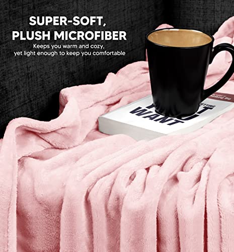Utopia Bedding Fleece Blanket Throw Size Pink 300GSM Luxury Fuzzy Soft Anti-Static Microfiber Bed Blanket (60x50 Inches)