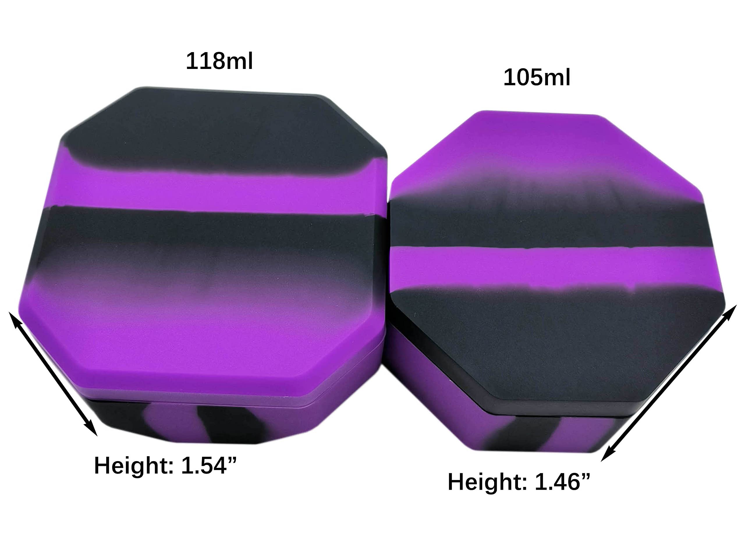 KUVIS 223ML Large Silicone Container Non-stick Concentrate Food Storage Jars Multi-use Reusable Box (Purple Black)