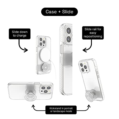 PopSockets: iPhone 13 Pro Case with Phone Grip and Slide, Phone Case for iPhone 13 Pro - Clear