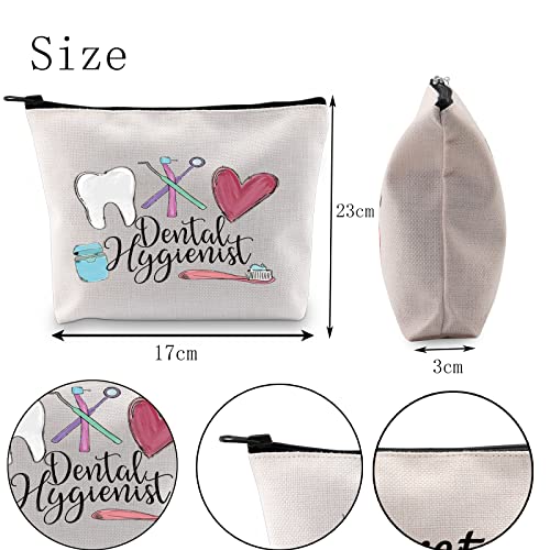 POFULL Dental Hygiene School Student Make Up Bag Dental Assistant Gift Dental Graduation Zipper Pouch Bag RDH Gift (Dental Hygienist bag)