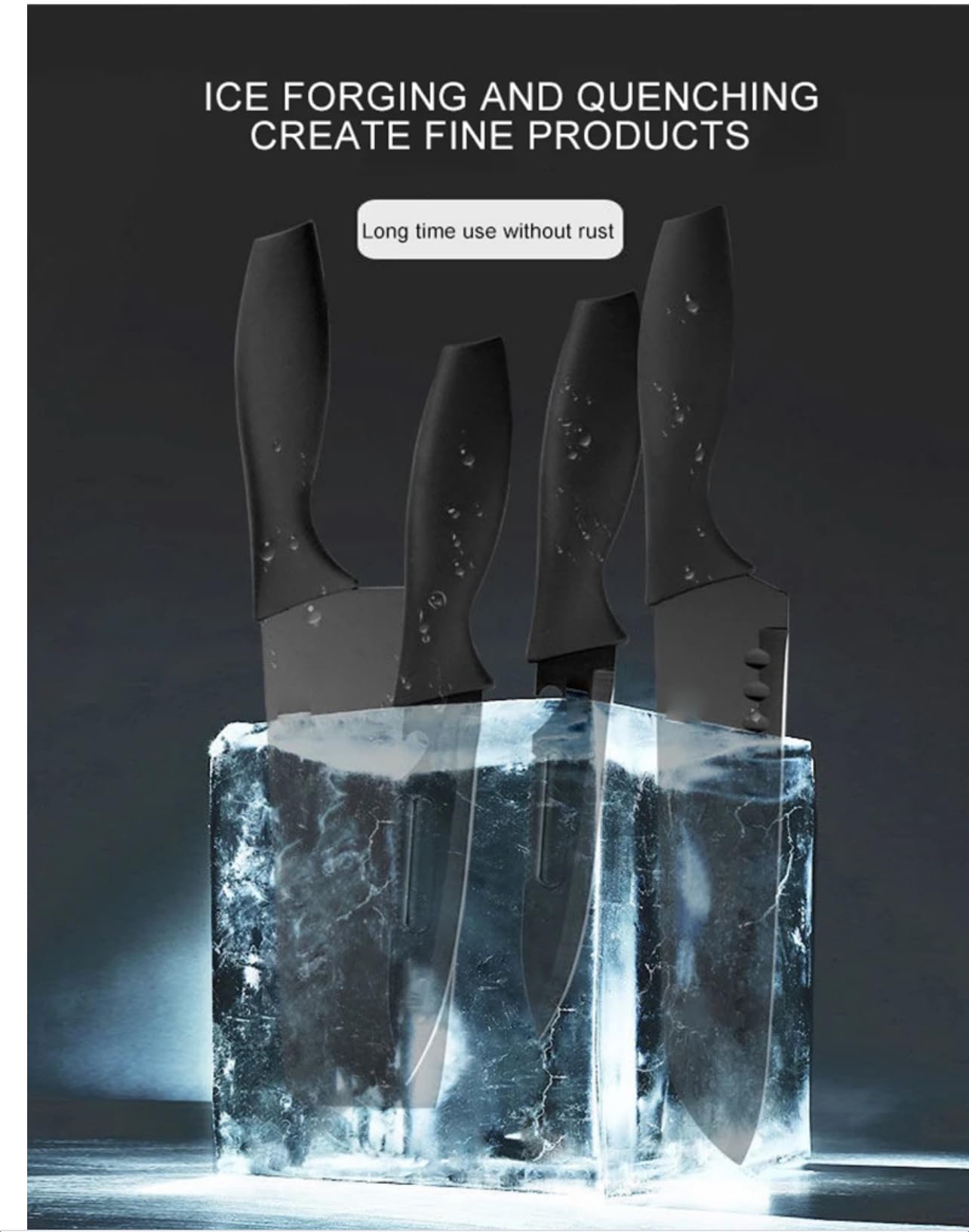 TM MARBLE STAINLESS STEEL 7PIECE KNIFE
