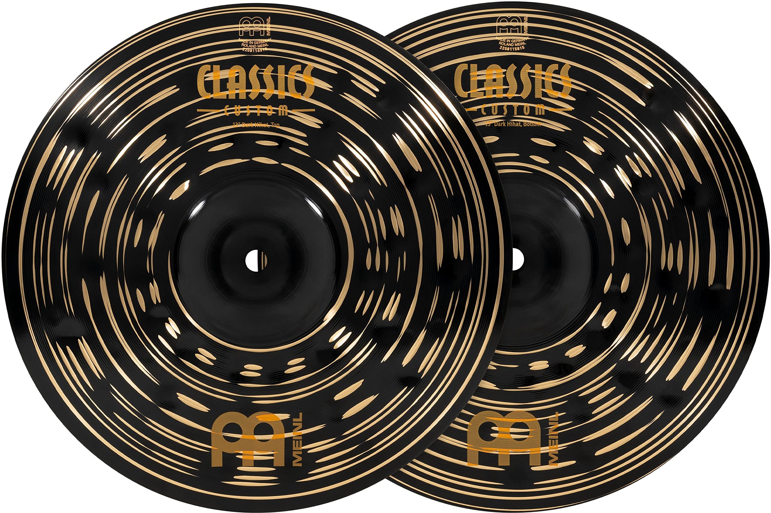 Meinl Cymbals Classics Custom Dark 13" Hihat Cymbals for Drum Set, Pair β Made in Germany β B12 Bronze, 2-Year Warranty (CC13DAH)