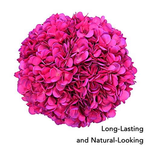 Softflame Artificial/Fake/Faux Flowers - Hydrangea Bundle Purple Color, Pack of 5, Totally 20 Heads, for Wedding, Home, Party, Restaurant