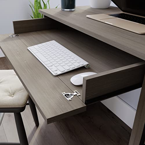 Sauder Beginnings Desk, L: 46.81" x W: 18.50" x H: 29.96", Silver Sycamore Finish