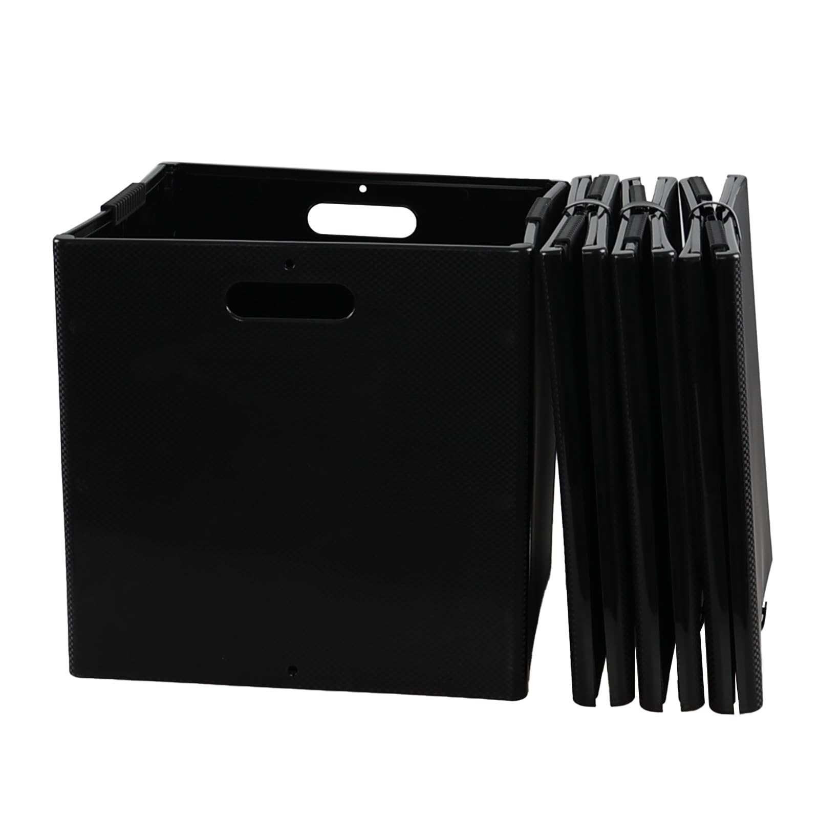 Saedy 4-Pack Foldable Cube Storage Bin, Plastic Collapsible Storage Cube Bins, Black