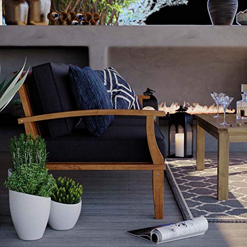 Modway EEI-4176-NAT-NAV Marina Patio Teak Sofa, Natural Navy