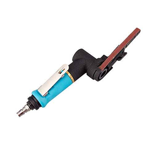 Minimprover Pneumatic Tool Air Belt Sander,1/4" Air Inlet,Air Belt Sander (3/8" x 13") with 12pc Belts (#40,#60,80#,120#),3/8" Air Belt Grinder For Aluminium, Iron, Steel And Etc. Metal Polishing