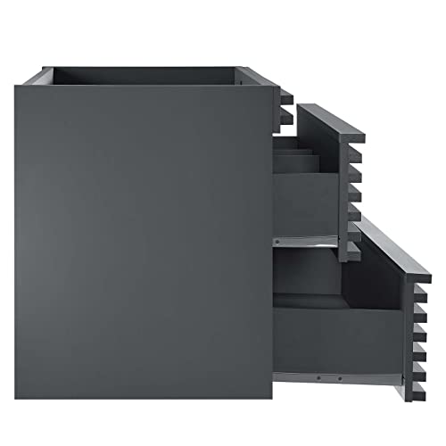 Modway Render 36" Wall-Mount Bathroom Vanity Cabinet in Gray-Sink Basin Not Included,Grey
