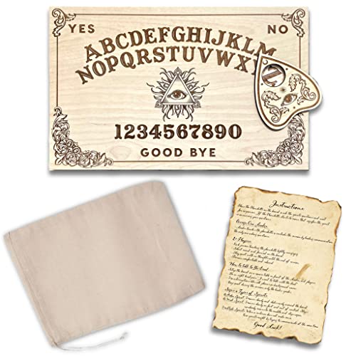 Medium Wooden Spirit Board - Talking Board - Spirit Board - Medium Size 14.5 x 9.2'' Handmade Wooden Premium Quality Board and Planchette
