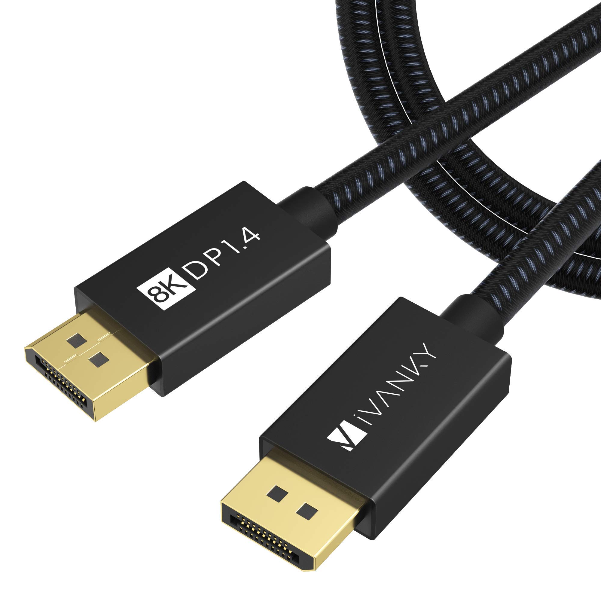 IVANKY 8K DisplayPort Cable 10ft, and Uni-Directional 4k@30Hz DP to HDMI Cable
