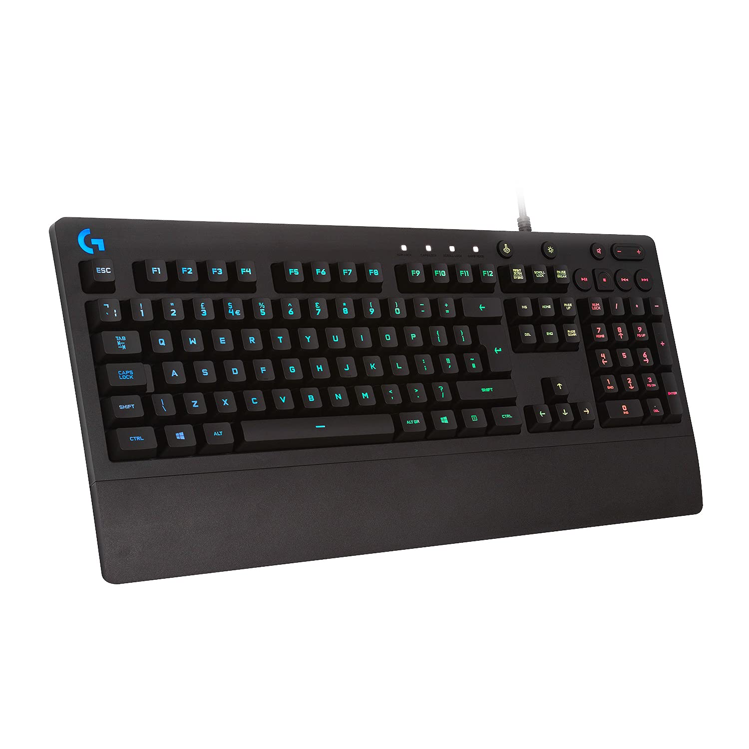 Logitech G433 7.1 Wired Gaming Headset – Triple Black & 13 Prodigy Gaming Keyboard, LIGHTSYNC RGB Backlit Keys, Spill-Resistant, Customizable Keys, Dedicated Multi-Media Keys – Black