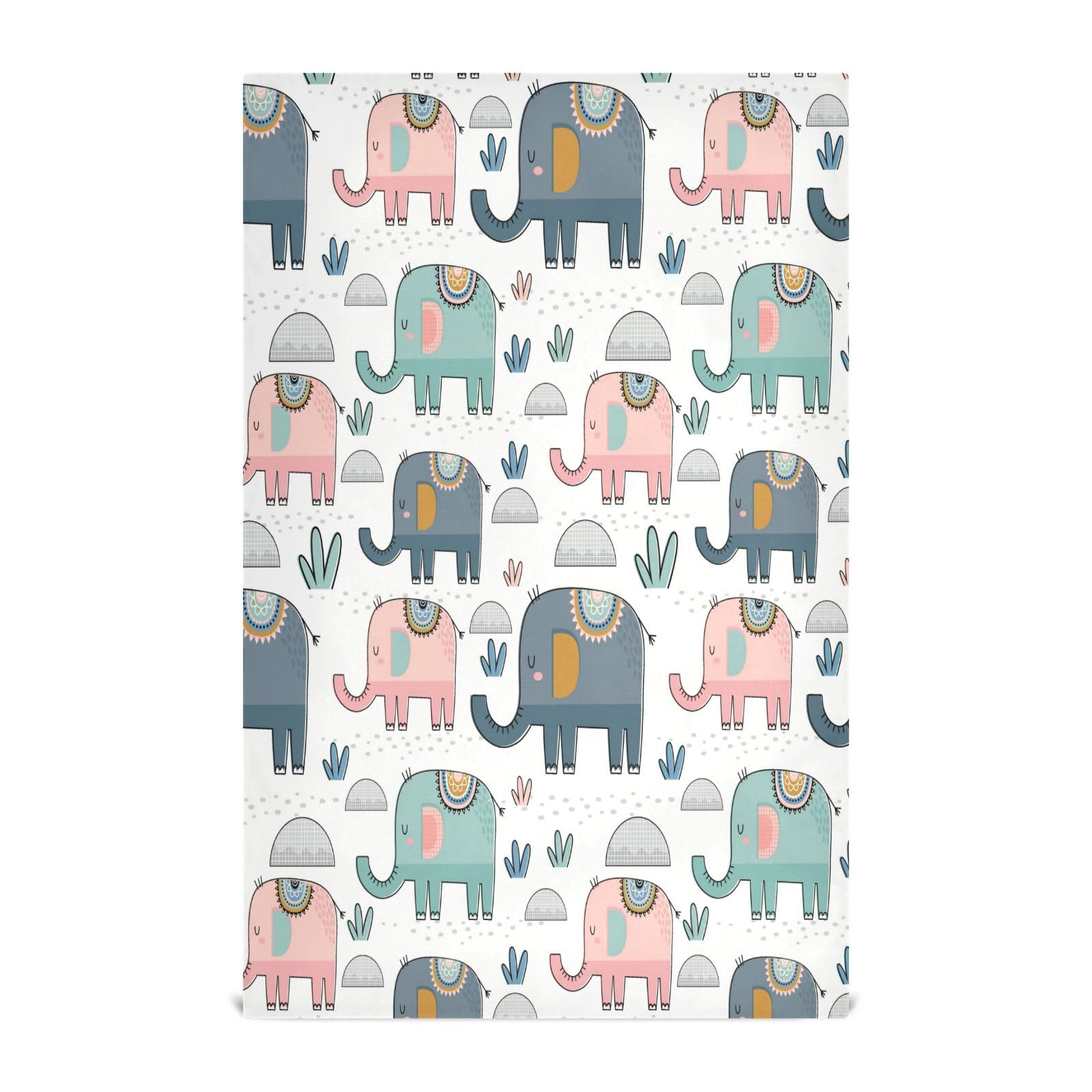 Kigai Elephant Kitchen Towels, 18 x 28 Inch Super Soft and Absorbent Dish Cloths for Washing Dishes, 4 Pack Reusable Multi-Purpose Microfiber Hand Towels for Kitchen