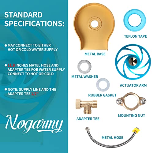 NOGARMY Glass Rinser for Kitchen Sink, Metal Cup Washer Rinser with 360° Rotating Jet, Faucet Glass Bottle Cleaner, Kitchen & Bar Sink Automatic Flushing Device