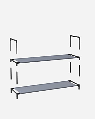 SONGMICS Shoe Rack, 10 Tier Shoe Shelf, Shoe Storage Organizer, Space-Saving, 11 x 17.7 x 68.1 Inches, Metal Frame, Non-Woven Fabric Shelves, for Entryway, Bedroom, Grey ULSH010G01