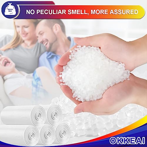 OKKEAI 50L Large Garbage Bag 13 Gallon Trash Bags for Kitchen,Home,White,60 Count