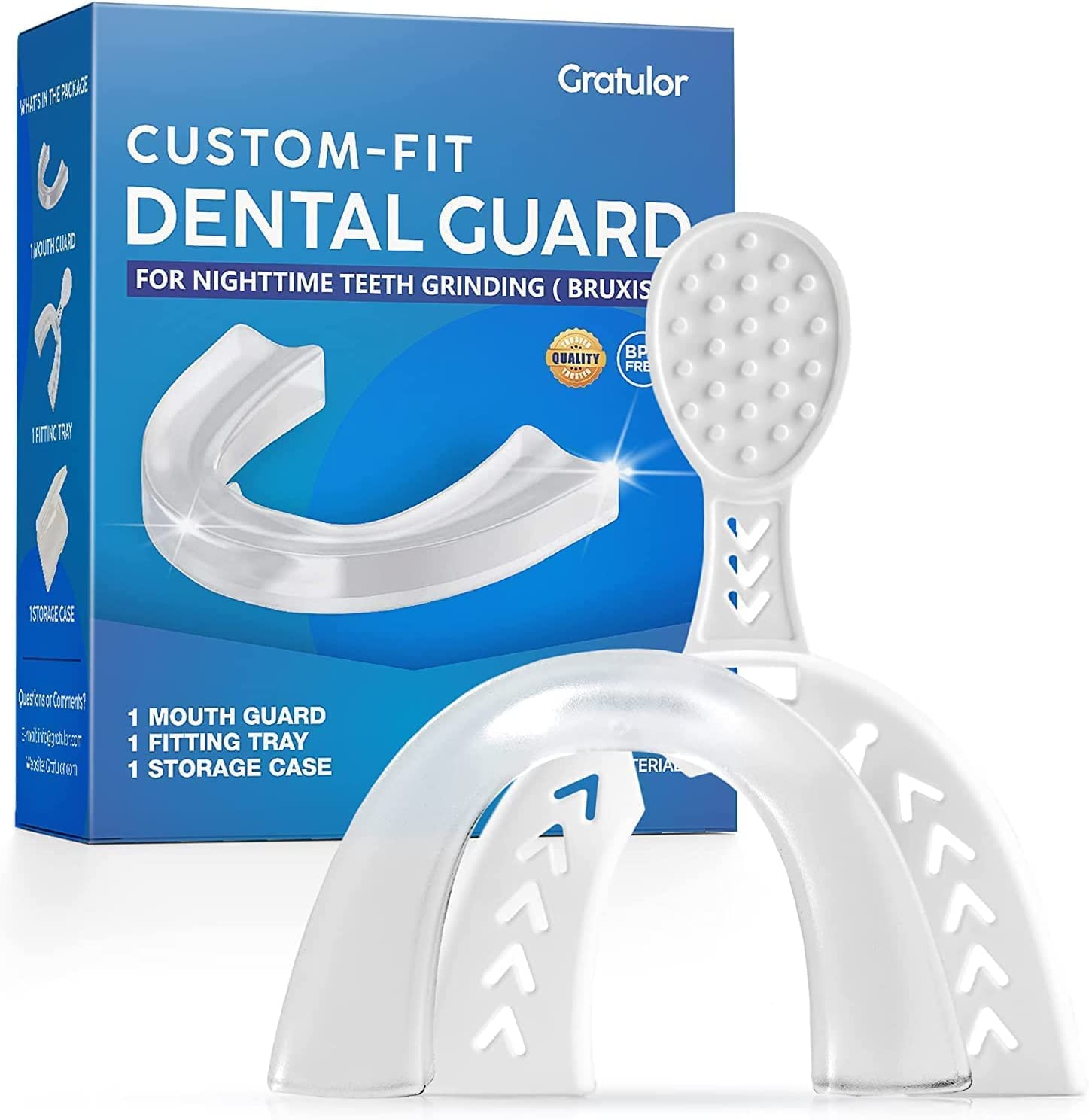 Mouth Guard for Grinding Teeth, Mouthpiece for Cleaning Teeth,Comfort fit for Your Teeth, Moldable Mouth Guard for Clenching Teeth at Night