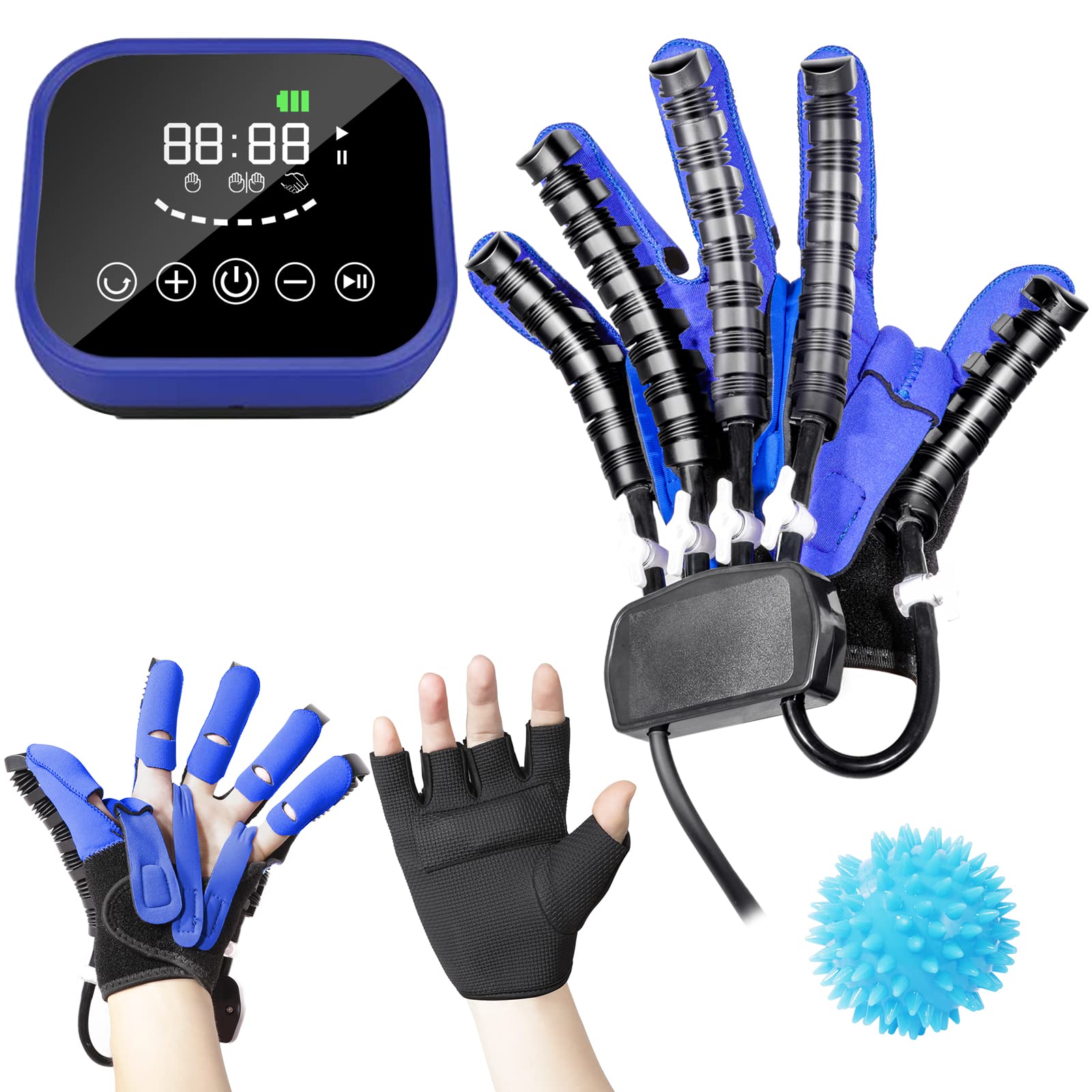 MZU Stroke Hemiplegia arthriti Cerebral Palsy Recovery Training Therapeutic Equipment，Finger and Hand Function Workout Recovery Device，Massager Machine Gloves orthosis Products.
