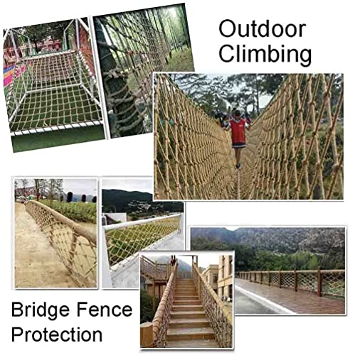 OUYOXI Kids Climbing Net, Hemp Rope Net Rock Wall Climb Net, Kids Training Net Large Mesh Multi-Size Safety and Environmentally Dia 8MM (Size:1x3m/3.28x9.84ft) (Color : Yellow, Size : 2