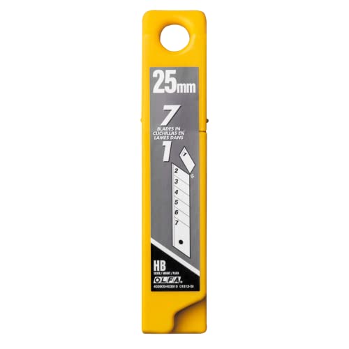 OLFA 25mm Extra Heavy-Duty Snap Off Replacement Blades, 20 Blades (140 segments) HB-20B - Snap-Off Utility Knife Replacement Blades, Fits most 25mm Utility Knives