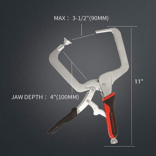 Monster & Master Pocket Hole Clamp, Right Angle Clamp For Woodworking and Pocket Hole Joinery, 11 inch, 2 Pack, MM-WWC-003x2.