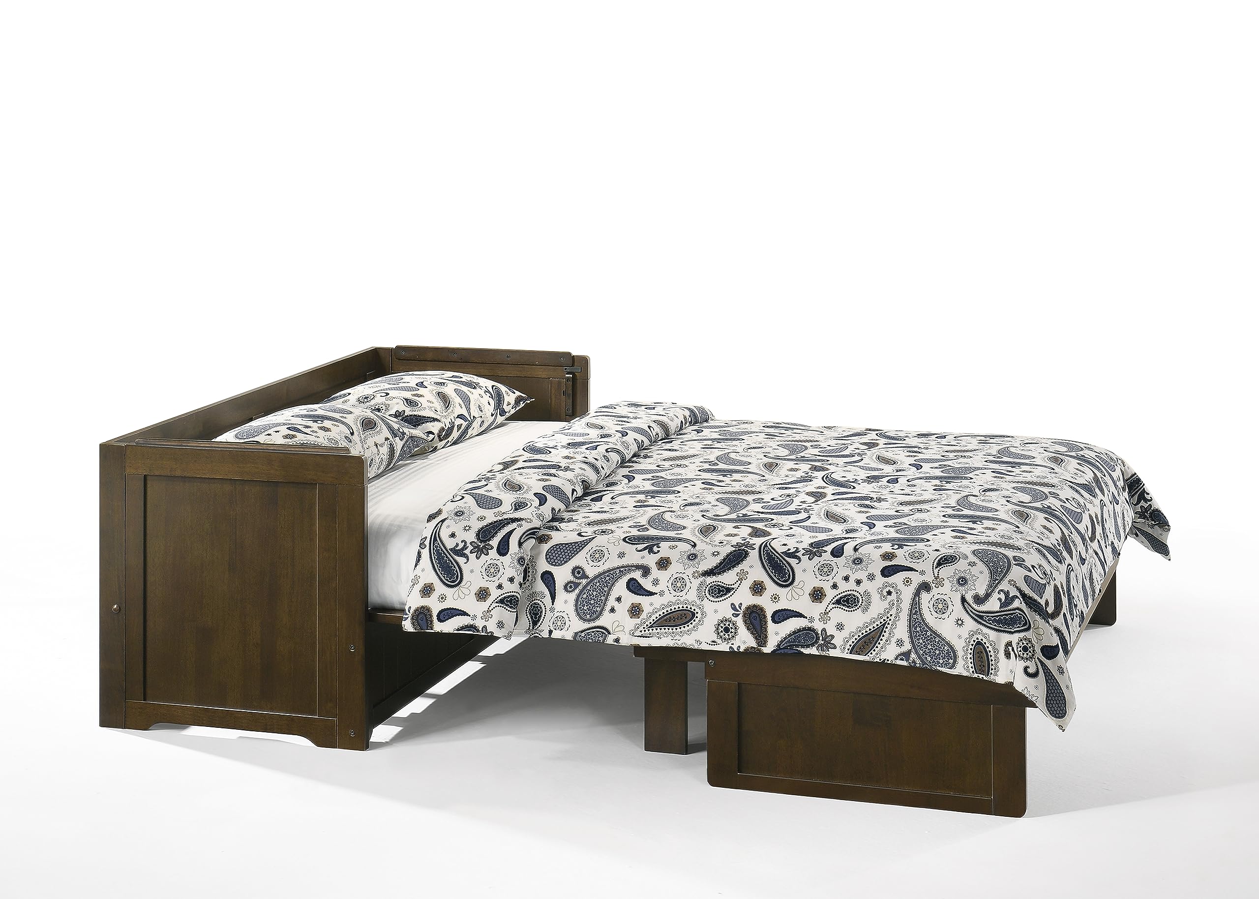 Night & Day Furniture Murphy Cube Cabinet Bed with 6" Gel Memory Foam Tri-Fold Mattress (Rustic Brown w/Ranchero Hardware, Queen)