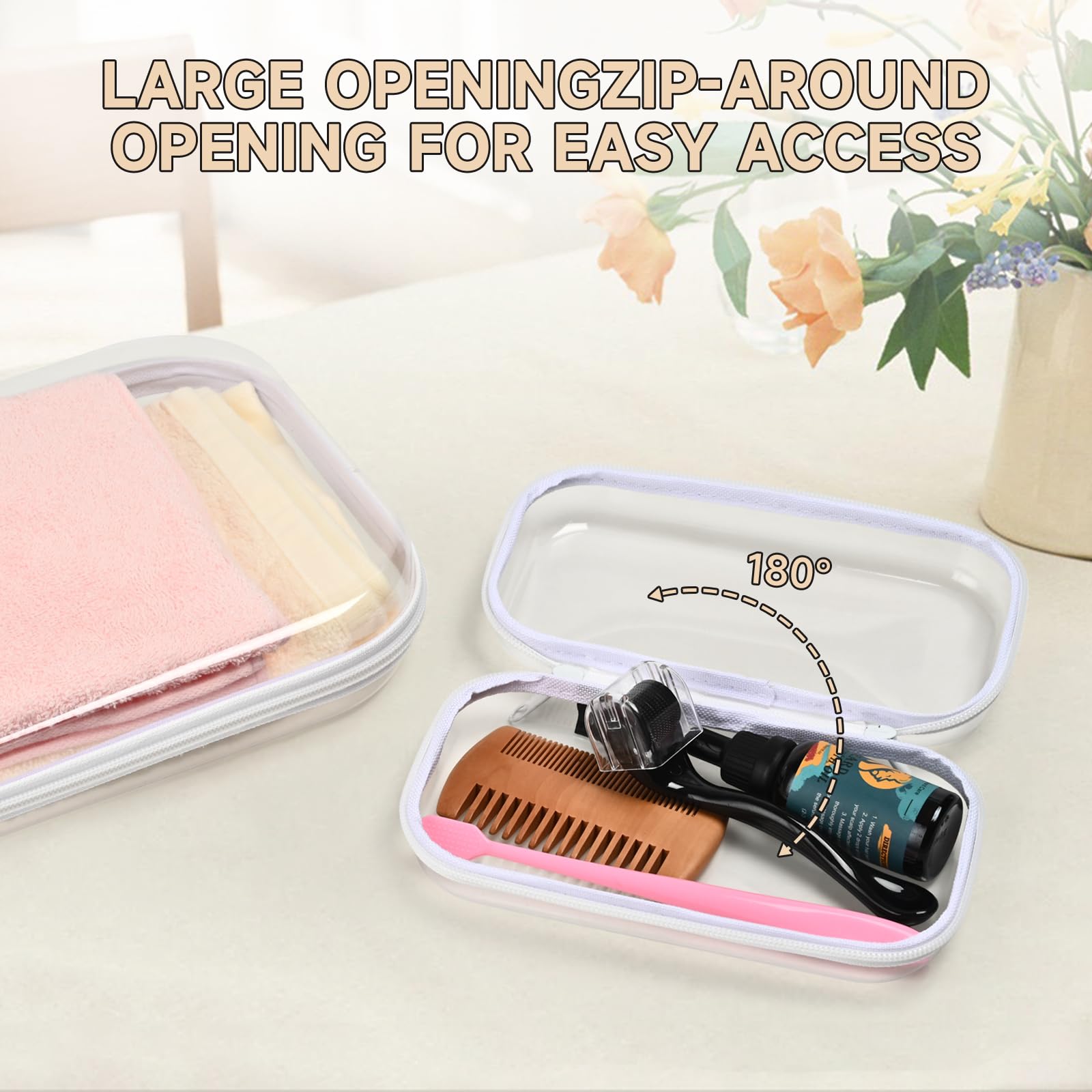 Set of 3 Transparent Zippered Storage Boxes – Hard Shell Zippered Organizers, Waterproof Scratch-Resistant PET Material, Ideal for Small Items, Blocks, Puzzles, Cosmetics, and School Supplies,etc