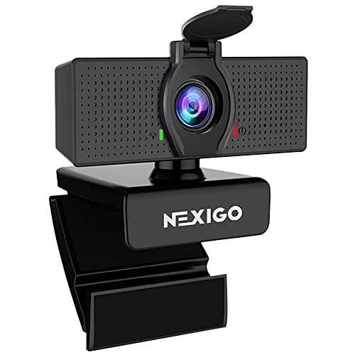 N60 1080P Web Camera HD Webcam with Microphone Software Control & Privacy Cover USB Computer Camera 110-degree FOV Plug and Play for Zoom/Skype/Teams Conferencing and Video Calling