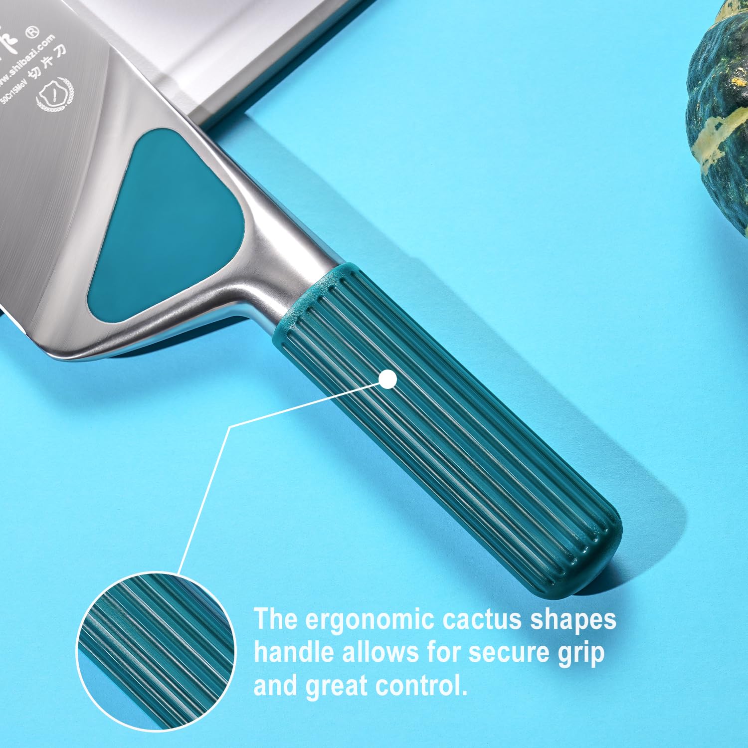 SHI BA ZI ZUO Meat Vegetable Kitchen Knife for Precise Slicing and Chopping Sleek and Wighted Bolster Enables Excellent Grip
