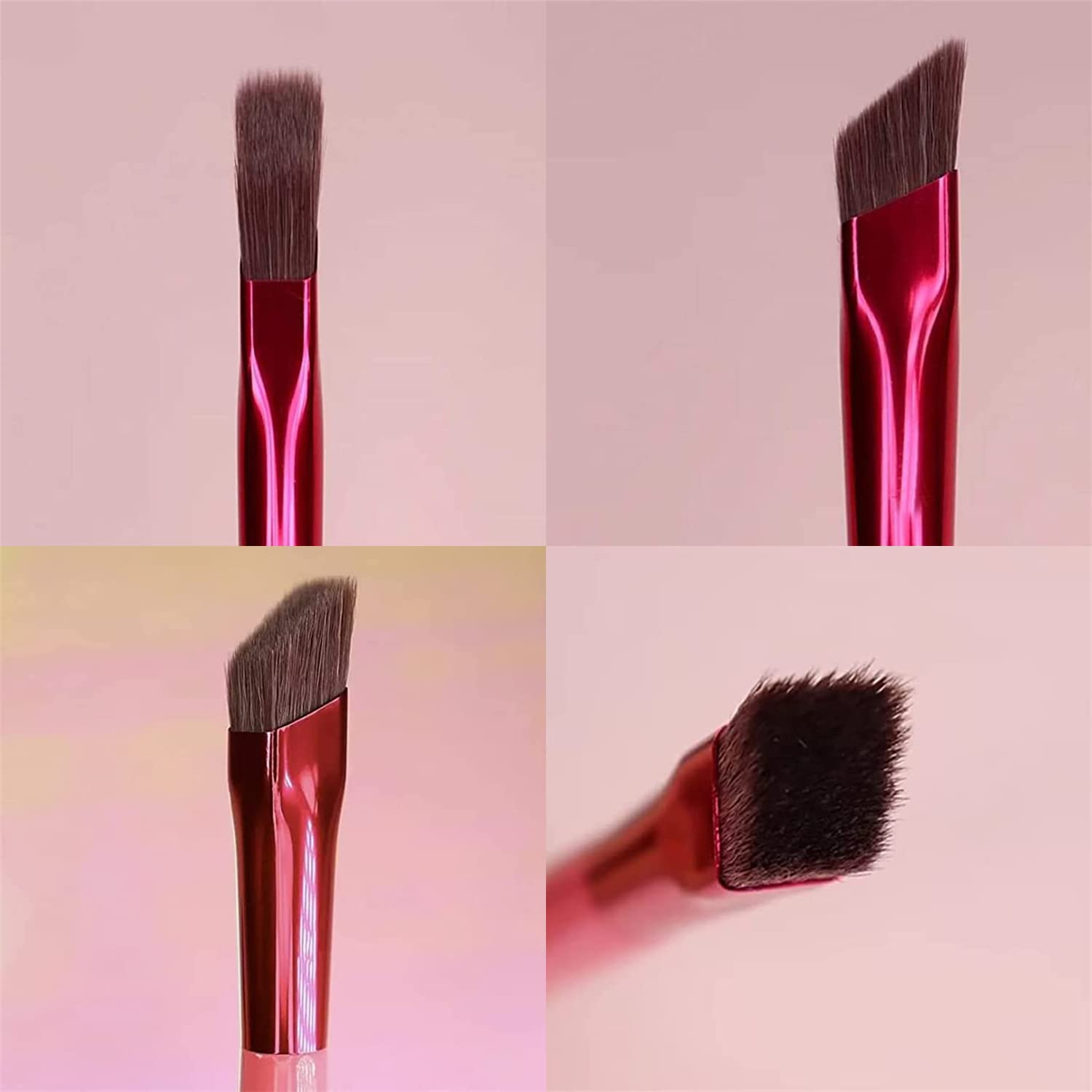 Multi Function Eyebrow Brush, Novahebe Multi-function Eyebrow Brush, Eye Brow Concealer Contour Brush, Three-dimensional Concealer Makeup Brush Angled Eyebrow Hairline Brush (2 PCS)