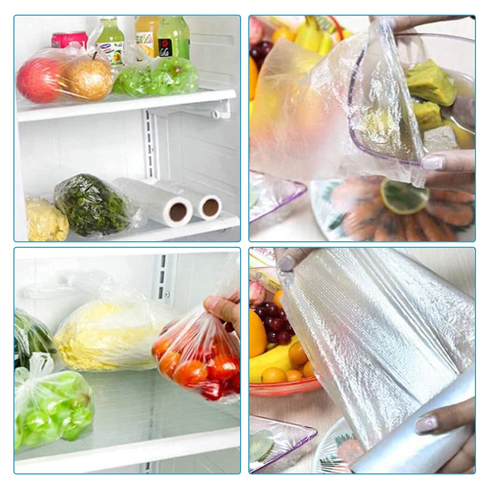 LabelMore 14'' x 20'' Plastic Produce Bags on a Roll, Clear, Food Storage Bags for Bread, Vegetable, Fruits and Meat, 350 Bags/Roll, 1 Roll
