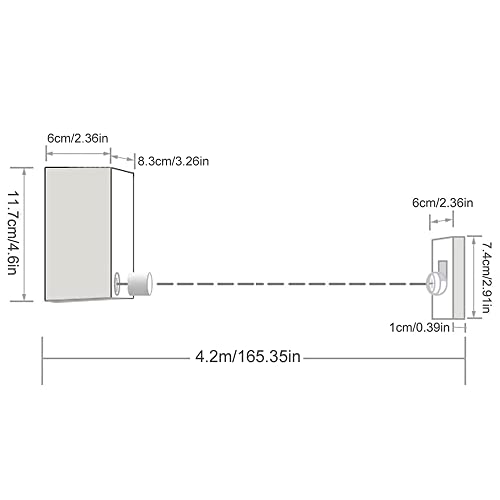 Retractable Clothesline,Indoor Clothesline for Drying Clothes-Wall-Mounted Stainless Steel self-Adhesive and Wall-Mounted Laundry Rope (13.8 feet) White