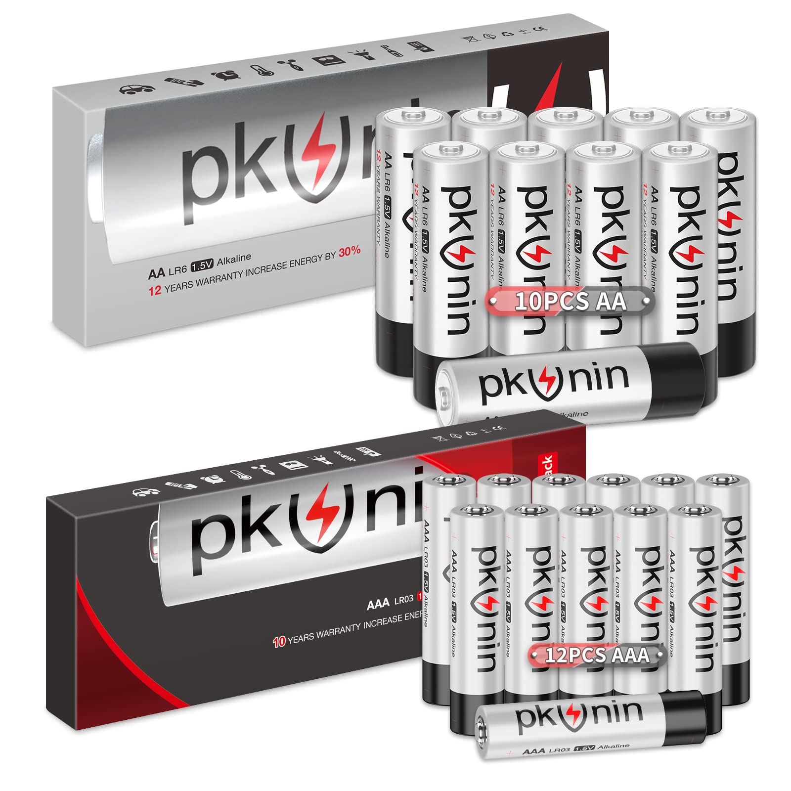 Ocvrszsw AA Batteries and AAA Batteries 22 Pack High-Performance 12 Triple AAA Batteries and 10 Double A Batteries
