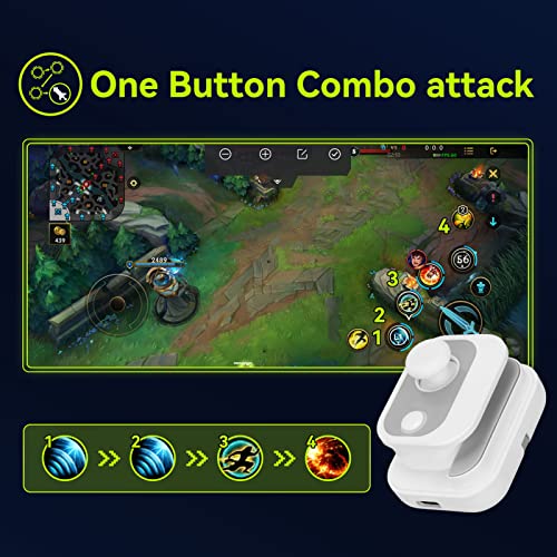 Mobile Phone Game Joystick, 4 Modes Touch Screen Joypad, Toggle Mode Prevent Loss Smart Phone Joystick, for Android for iOS for Hongmeng (White)