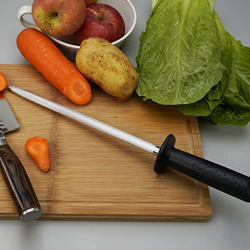 SHARPAL 117N Professional Kitchen Knife Sharpening Honing Steel Sharpener Rod Restore Blade Quickly(10 Inch)