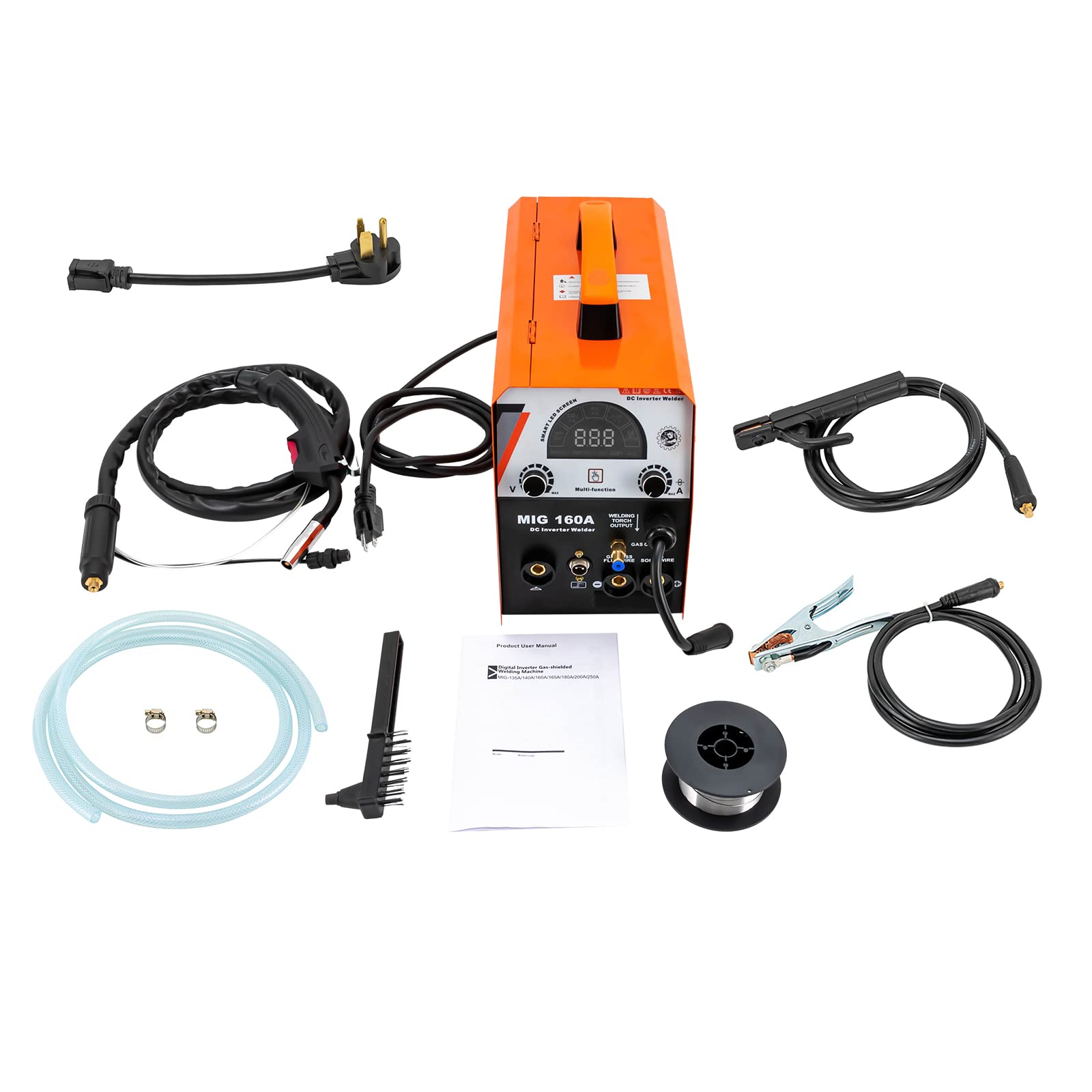 MIG Welder 160 Amp 110/220V Dual Voltage, Automatic Feed Wire MIG/Lift TIG/ARC 3 in 1 Multiprocess Welder Machine, Gas/Gasless Inverter Multi-Process Welding Machine