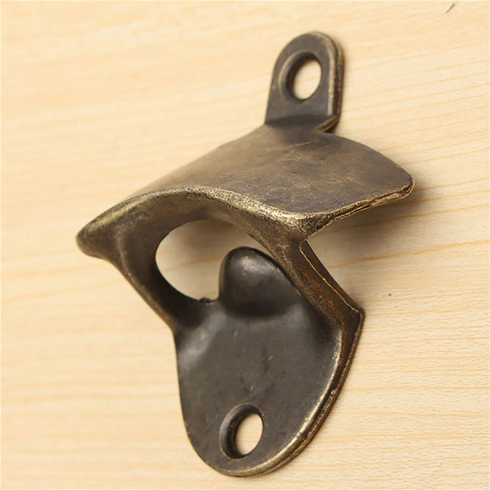 LIUCM Cast Iron Wall Mounted Bottle Opener With Screws For Beer Cap Coke Bottle Vintage Rustic Bar,Bronze