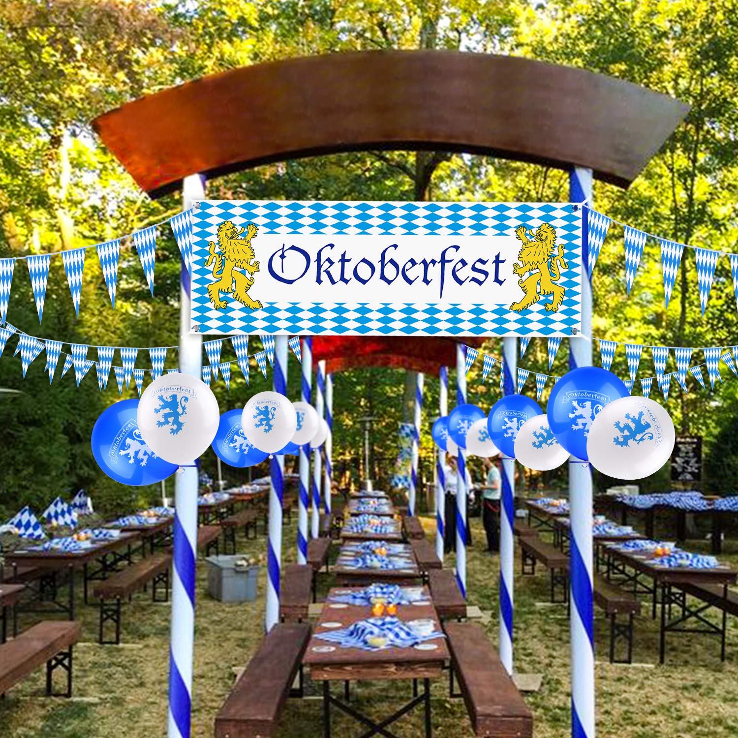 TUPARKA 98 Feet Oktoberfest Bavarian Pennant Banner Flag, Oktoberfest Decorations Octoberfest Party Supplies