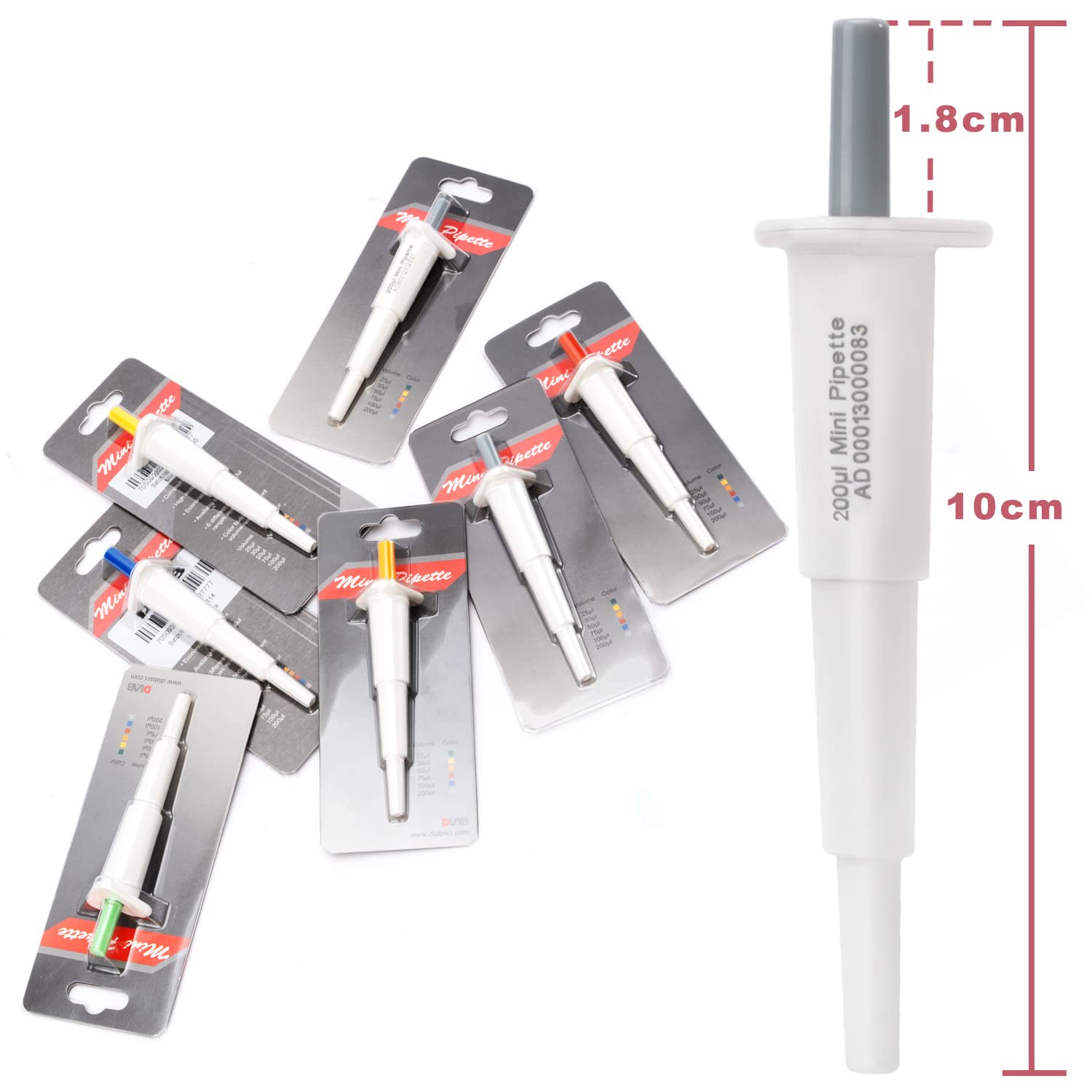 ONiLAB Mini Fixed Volume Pipette Manual Single Channel Pipettor, Laboratory Micro Pipette ,Micropipette Volume 200μl Gray