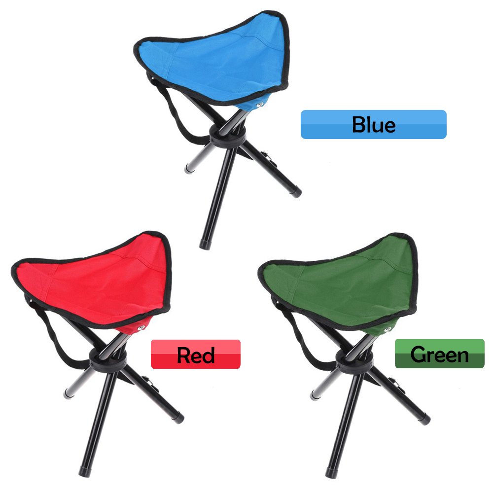 MengK Portable Folding Tripod Chair Camping Fishing Stool