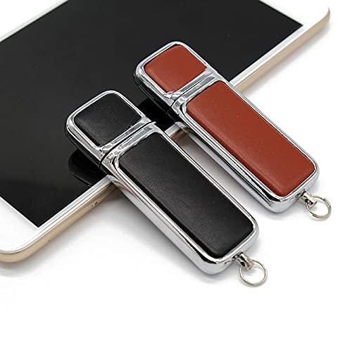n/a Real Capacity Usb2.0 Creative Leather 64GB USB Flash Drive 4GB 8GB 16G 32GB Pen Drive ( Color : Black , Size : 64GB )