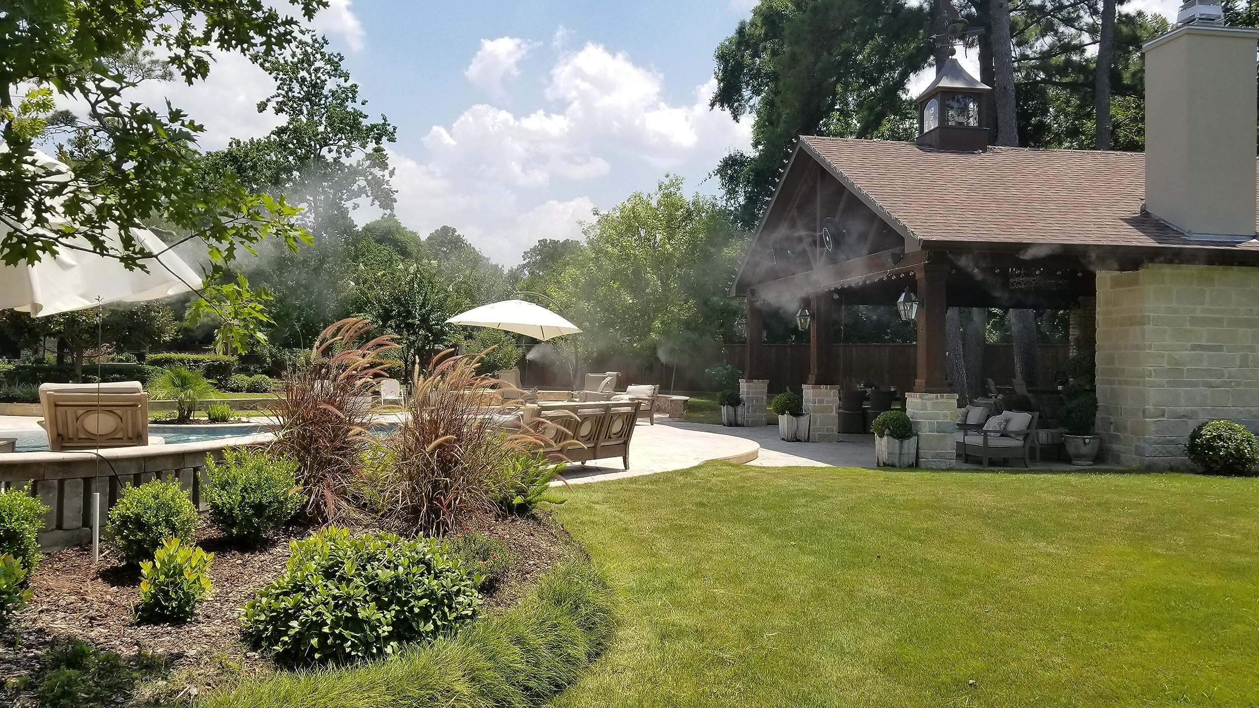 Mistcooling System - High pressure Misting System - Stainless Steel Tubing - 1500 PSI Misting Pump - DIY Misting System - Residential, Commercial & Industrial - (18 Ft Mist Line - 10 Nozzles)
