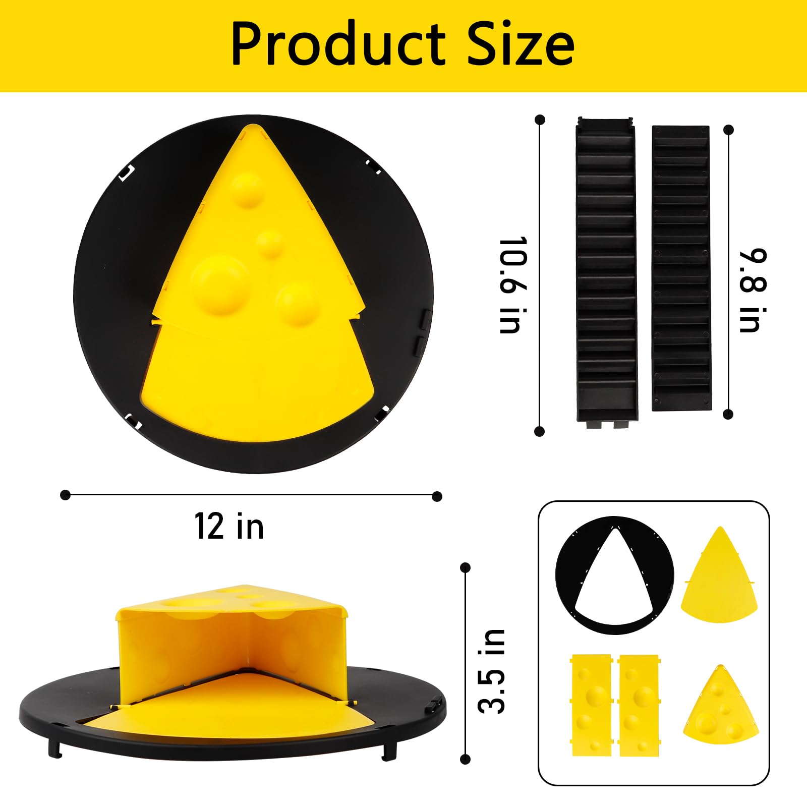 Mouse Trap Bucket,Bucket Lid Mouse Rat Trap, Reusable Humane Mouse Traps for Indoor Outdoor,Automatic Reset Bucket Lid Mouse Trap,5 Gallon Bucket Compatible(3Pcs)