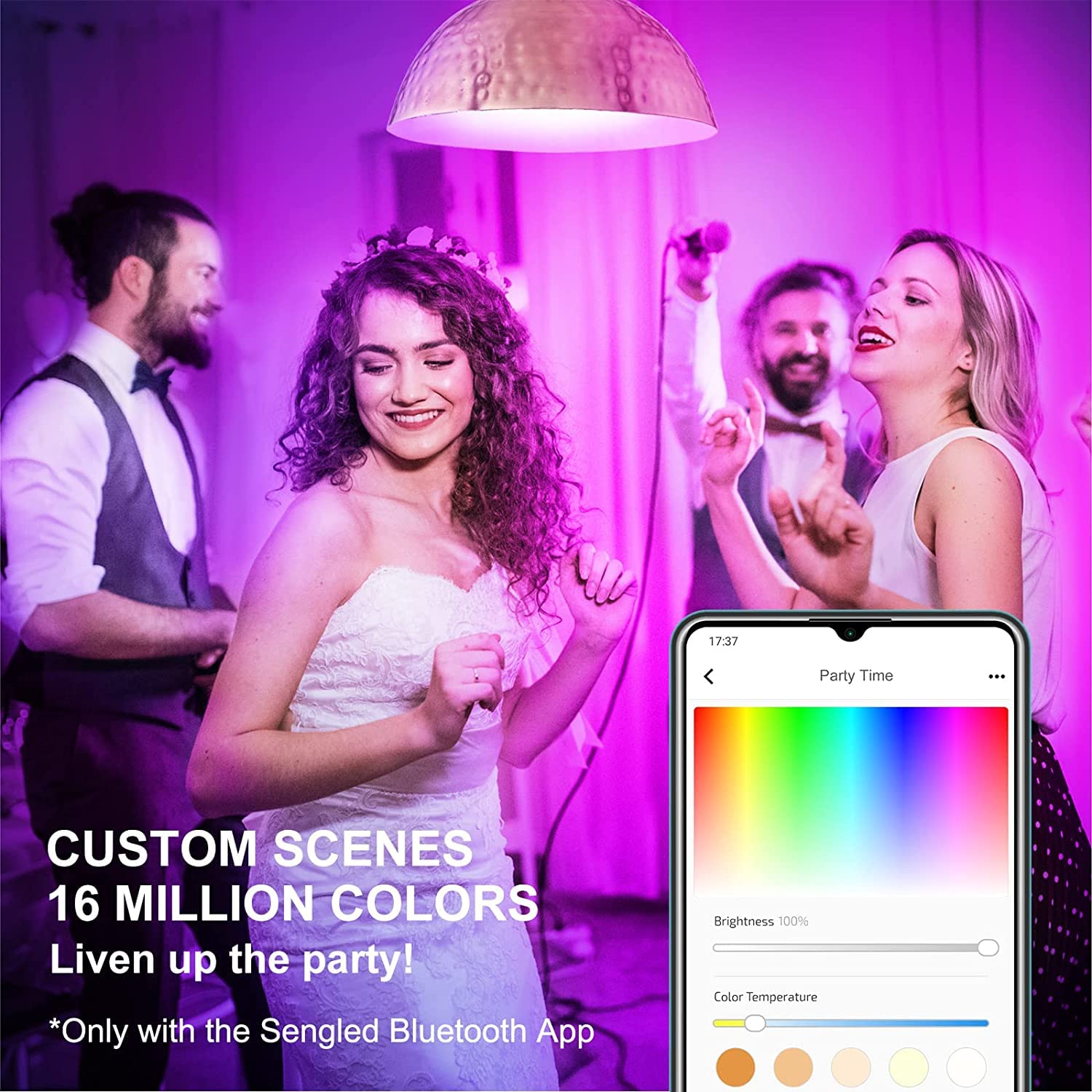 Sengled Alexa Light Bulbs, 75W Equivalent, S1 Auto Pairing with Alexa Devices, Smart Light Bulb that Work with Alexa, Bluetooth Mesh Smart Home Lighting, Multicolor Dimmable, No Hub Required,4-Pack