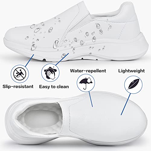 Sasuwa Nurse Shoes for Women Comfortable Slip Resistant Work Shoes White Nursing Shoes 8.5 (M) US